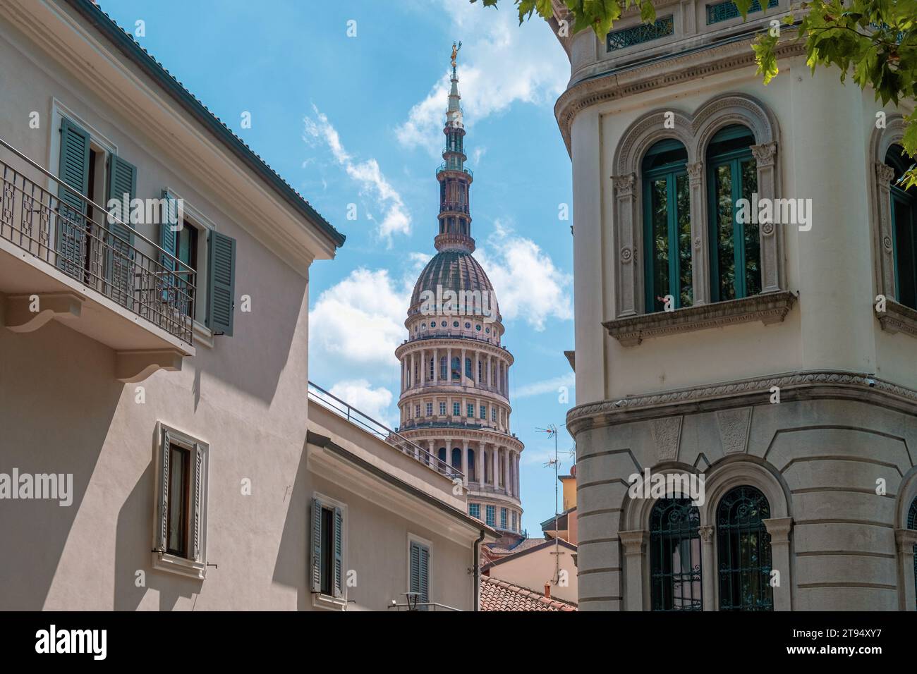 Cupola of San Gaudenzio Basilica in Novara city, Italy. Dome and belfry ...