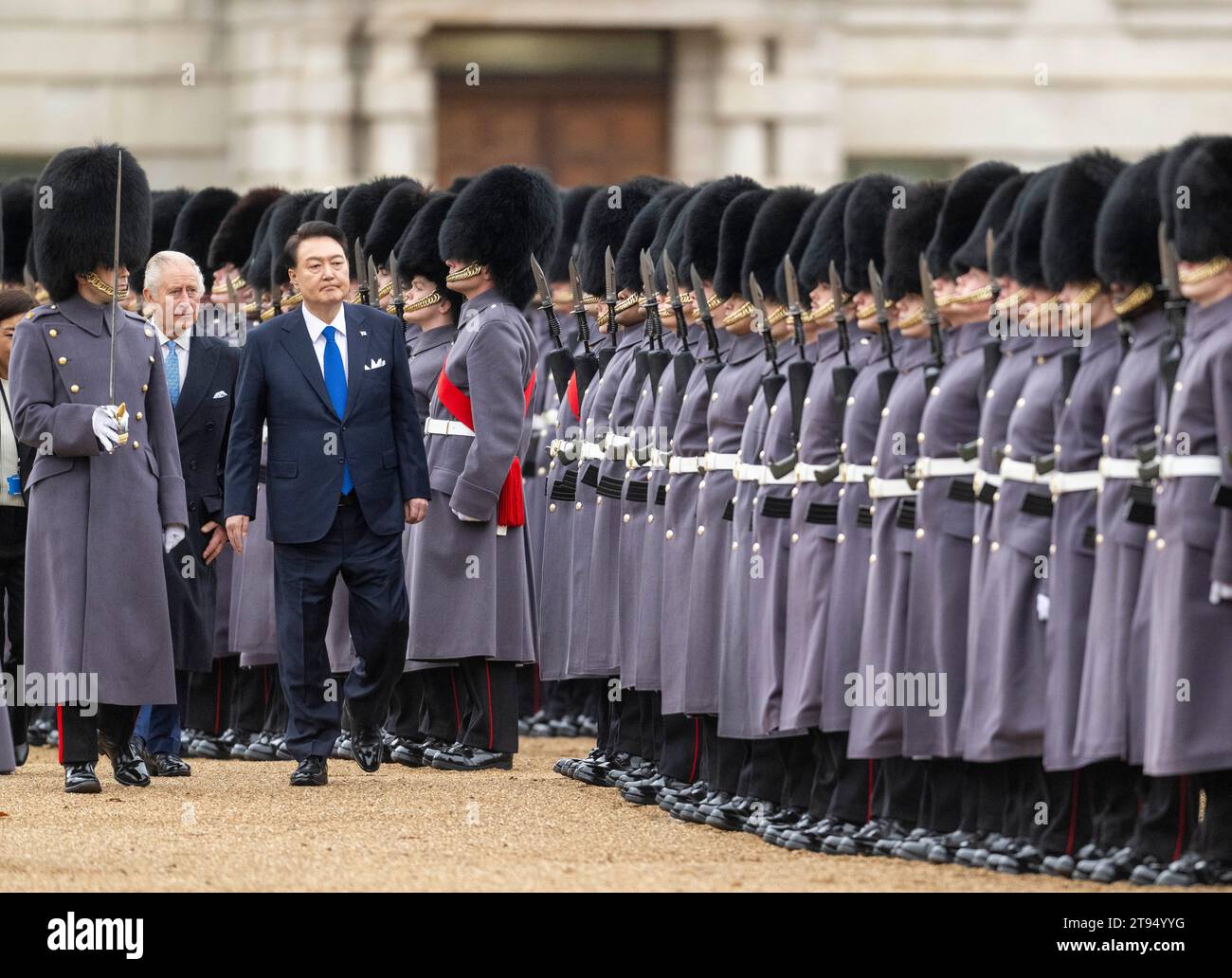 London, England. UK. 21 November 2023. King Charles lll and President ...