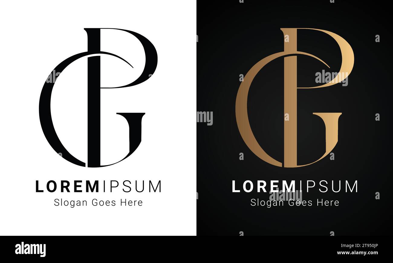 Luxury Initial PG or GP Monogram Text Letter Logo Design Stock Vector Image & Art - Alamy