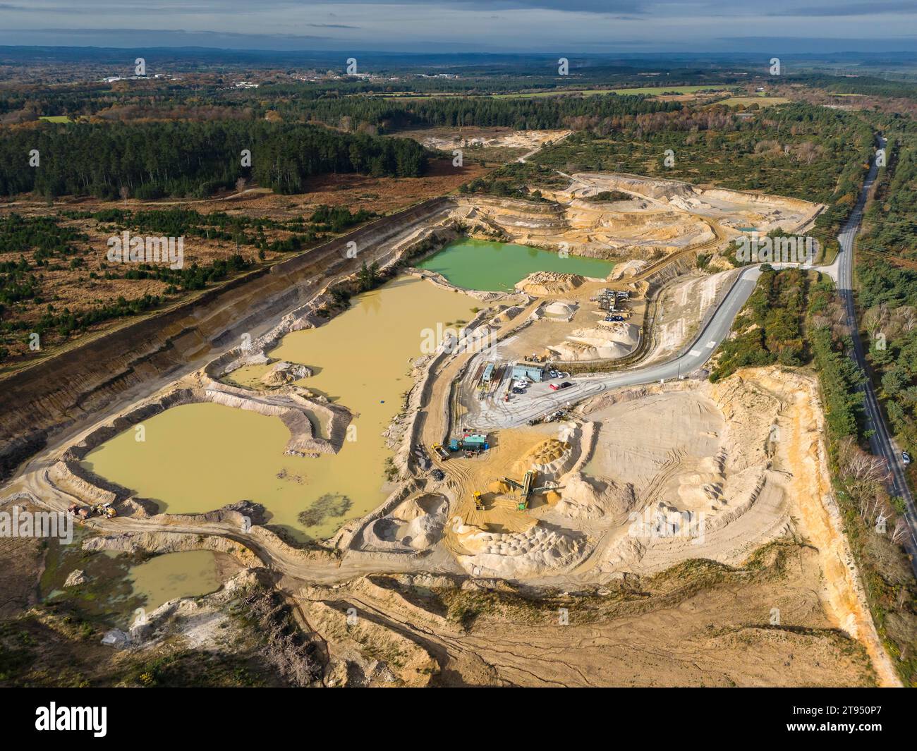 Wareham, Dorset, UK. 22nd November 2023. Aerial view of the Heidelberg ...