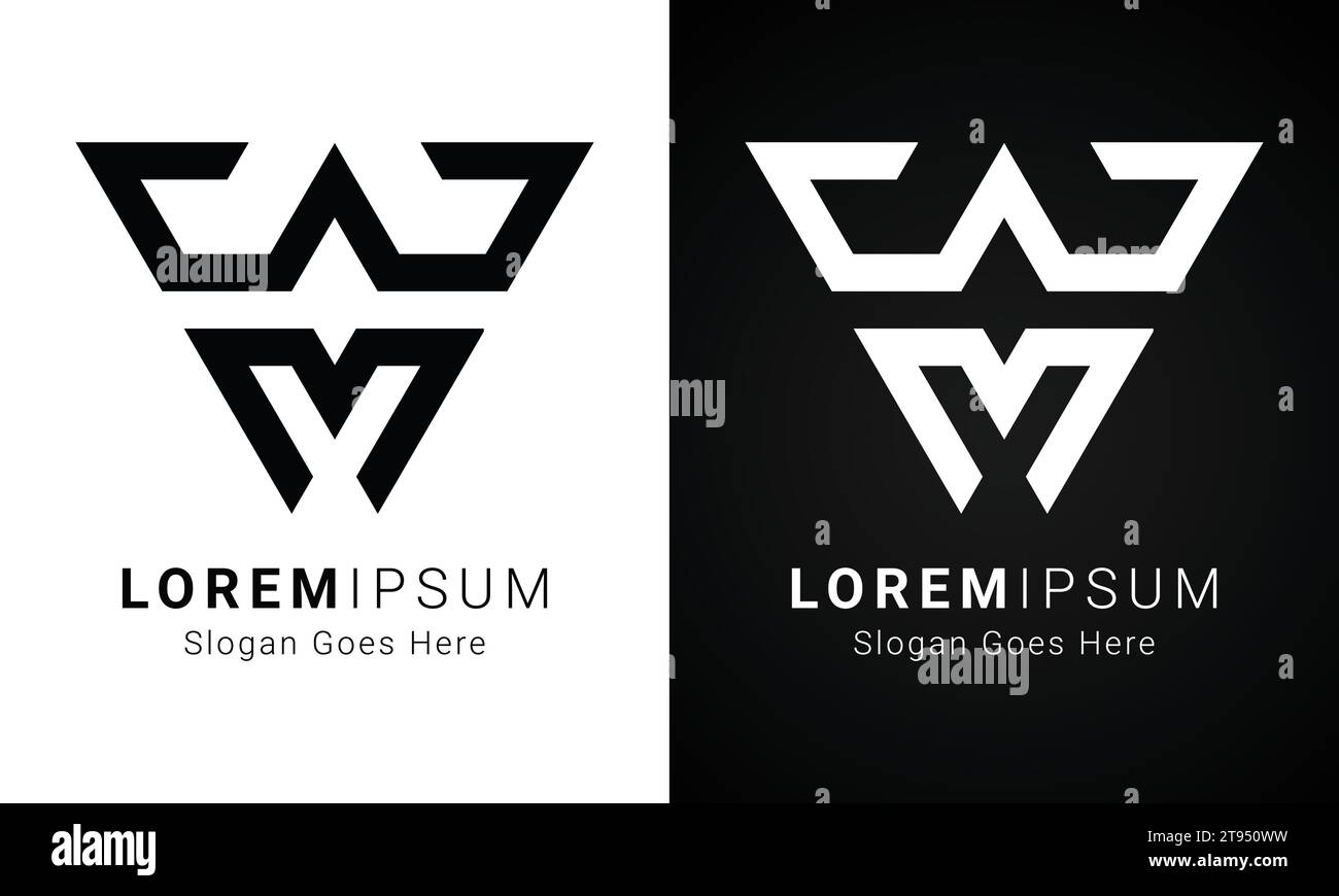 Luxury Initial WM or MW Monogram Text Letter Logo Design Stock Vector Image & Art - Alamy
