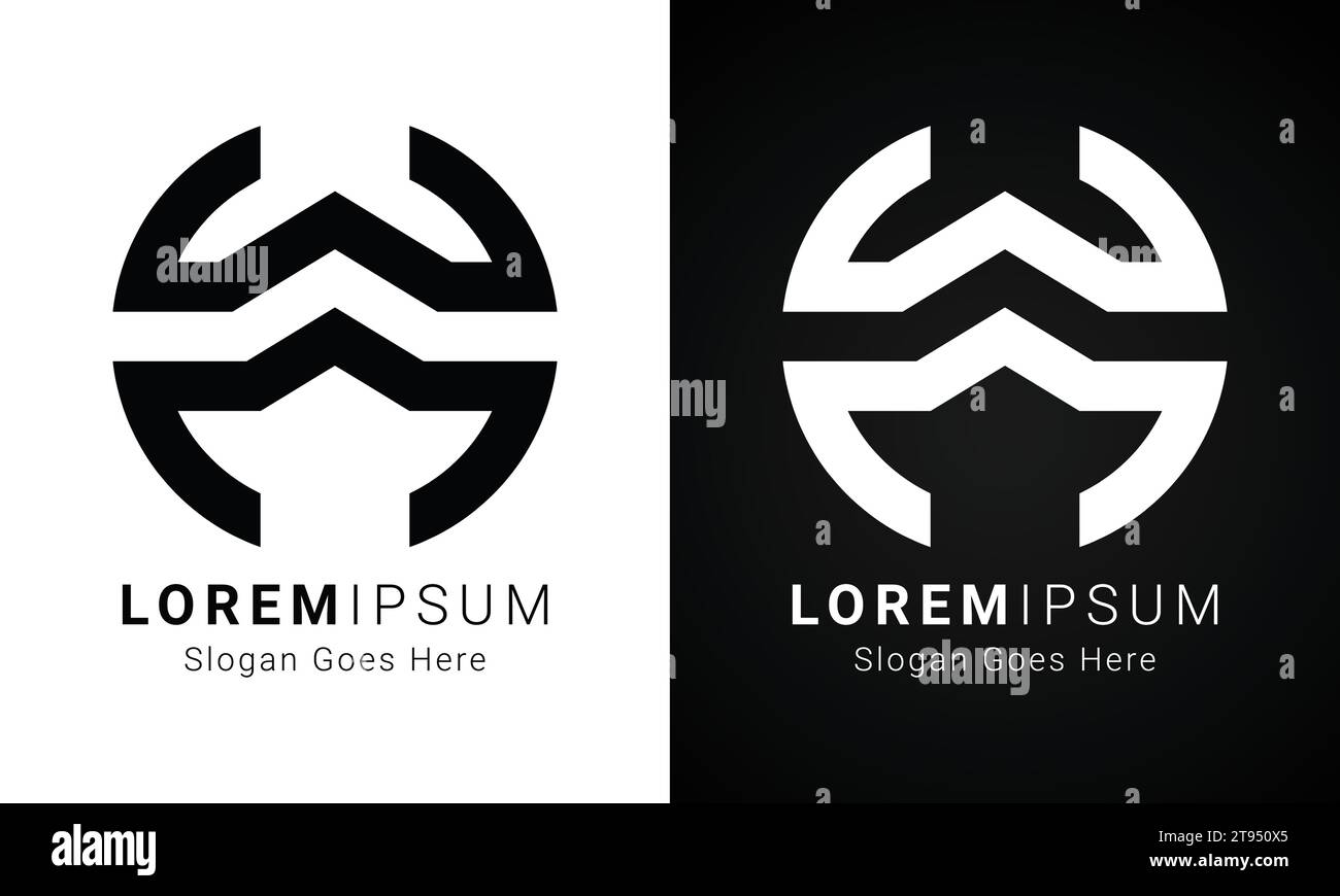 Luxury Initial WH or HW Monogram Text Letter Logo Design Stock Vector ...