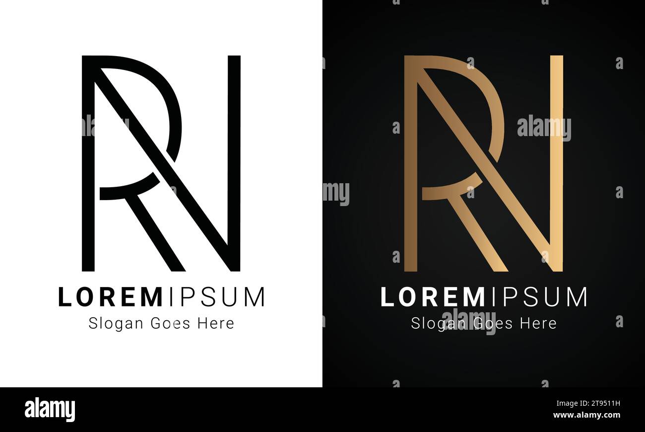 Luxury Initial RN or NR Monogram Text Letter Logo Design Stock Vector Image & Art - Alamy