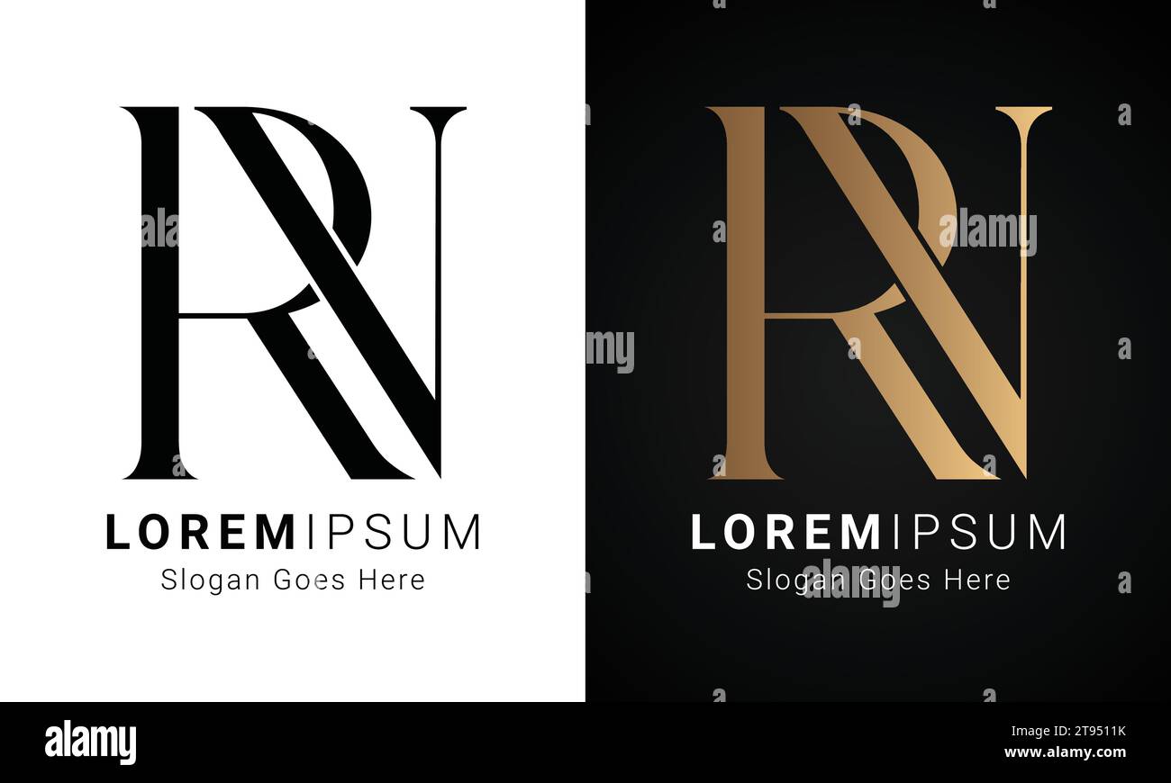 Luxury Initial RN or NR Monogram Text Letter Logo Design Stock Vector Image & Art - Alamy