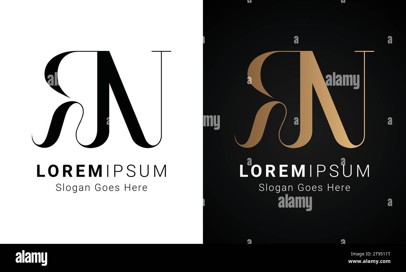 Luxury Initial RN or NR Monogram Text Letter Logo Design Stock Vector Image & Art - Alamy