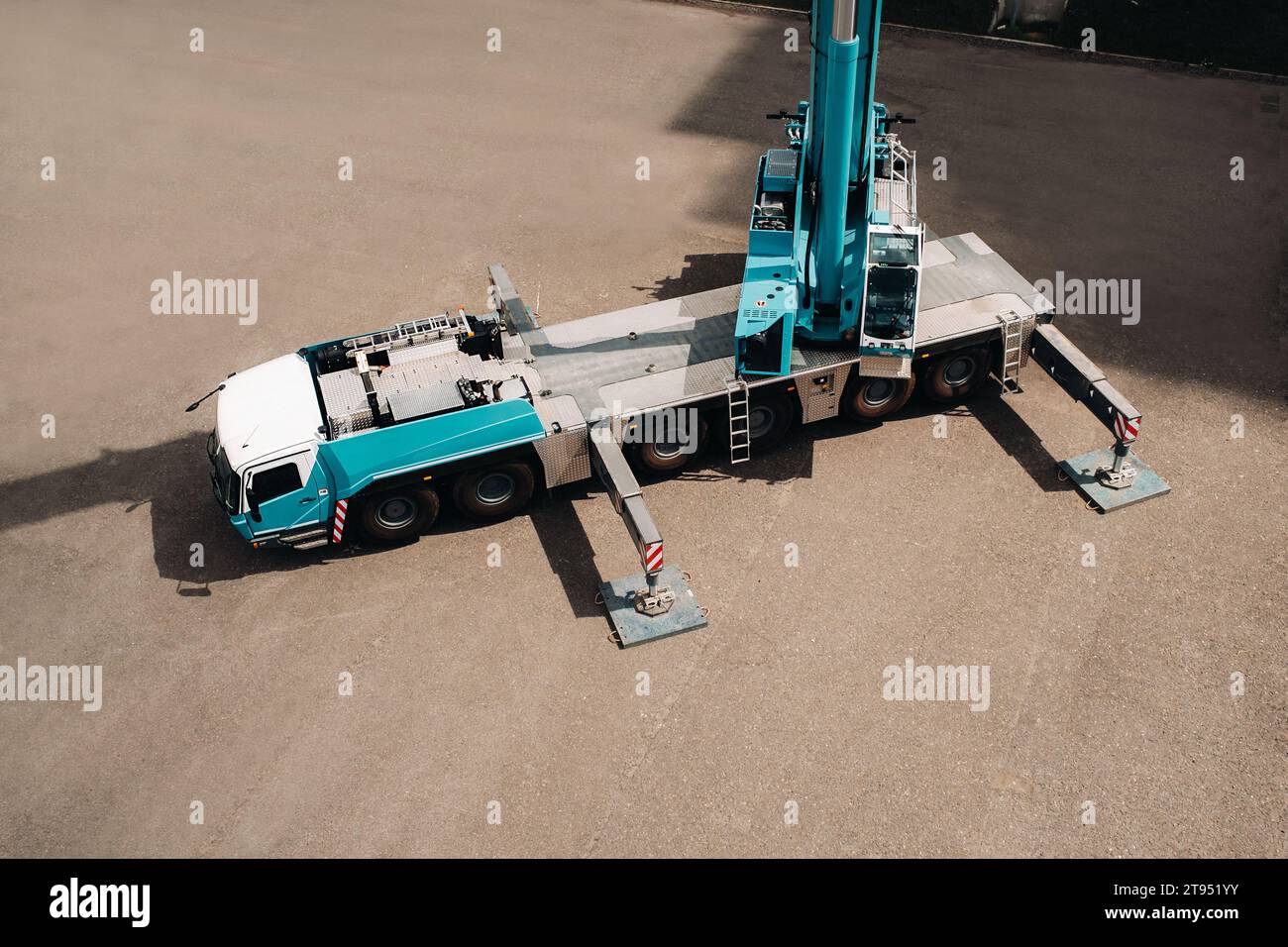 view from the height of the Car heavy crane that stands open in the ...