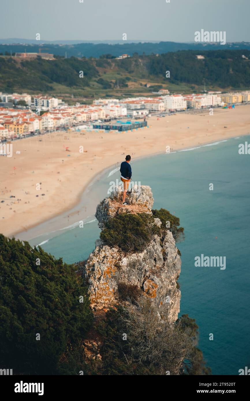 Cliff in Nazare Portugal Stock Photo - Alamy