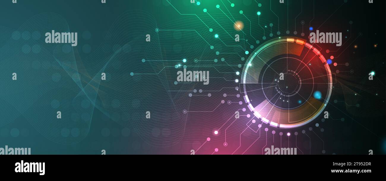 Quantum processing. Deep learning artificial intelligence. Future new ...