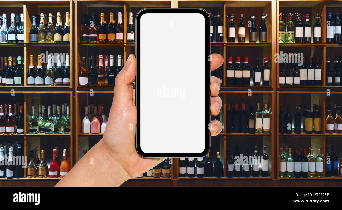 Online service for alcohol delivery. Liquor delivery mobile app mockup ...