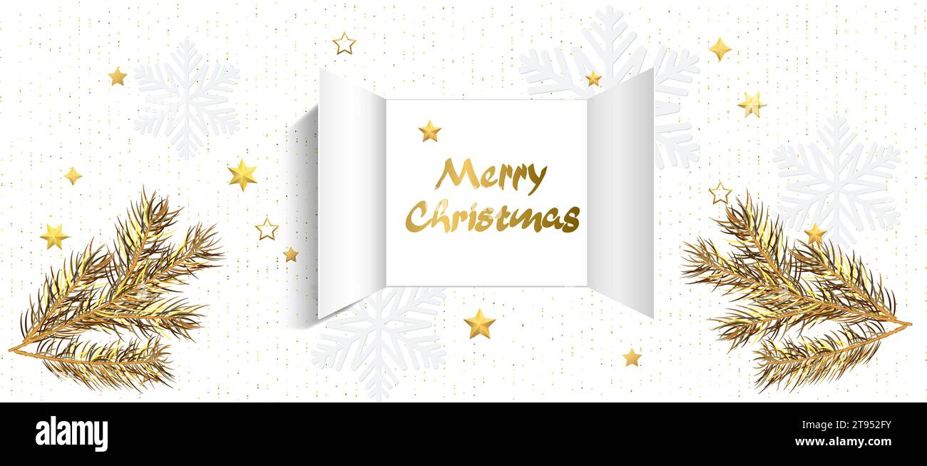 Christmas advent door opening. Realistic an open wide doors with golden ...