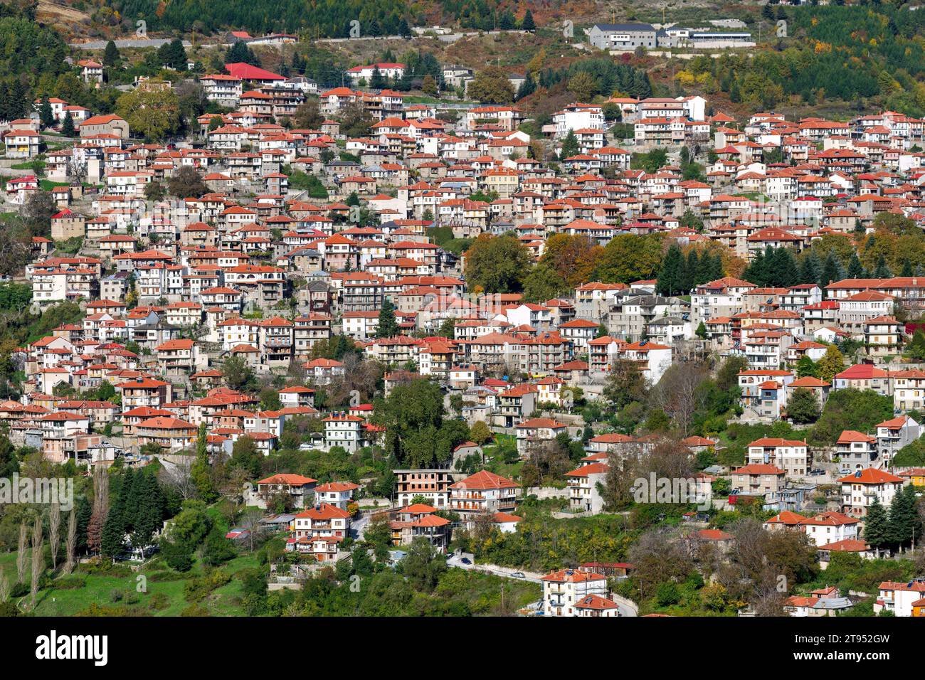 Metsovo, panoramic view of one of the most famous mountainous villages ...