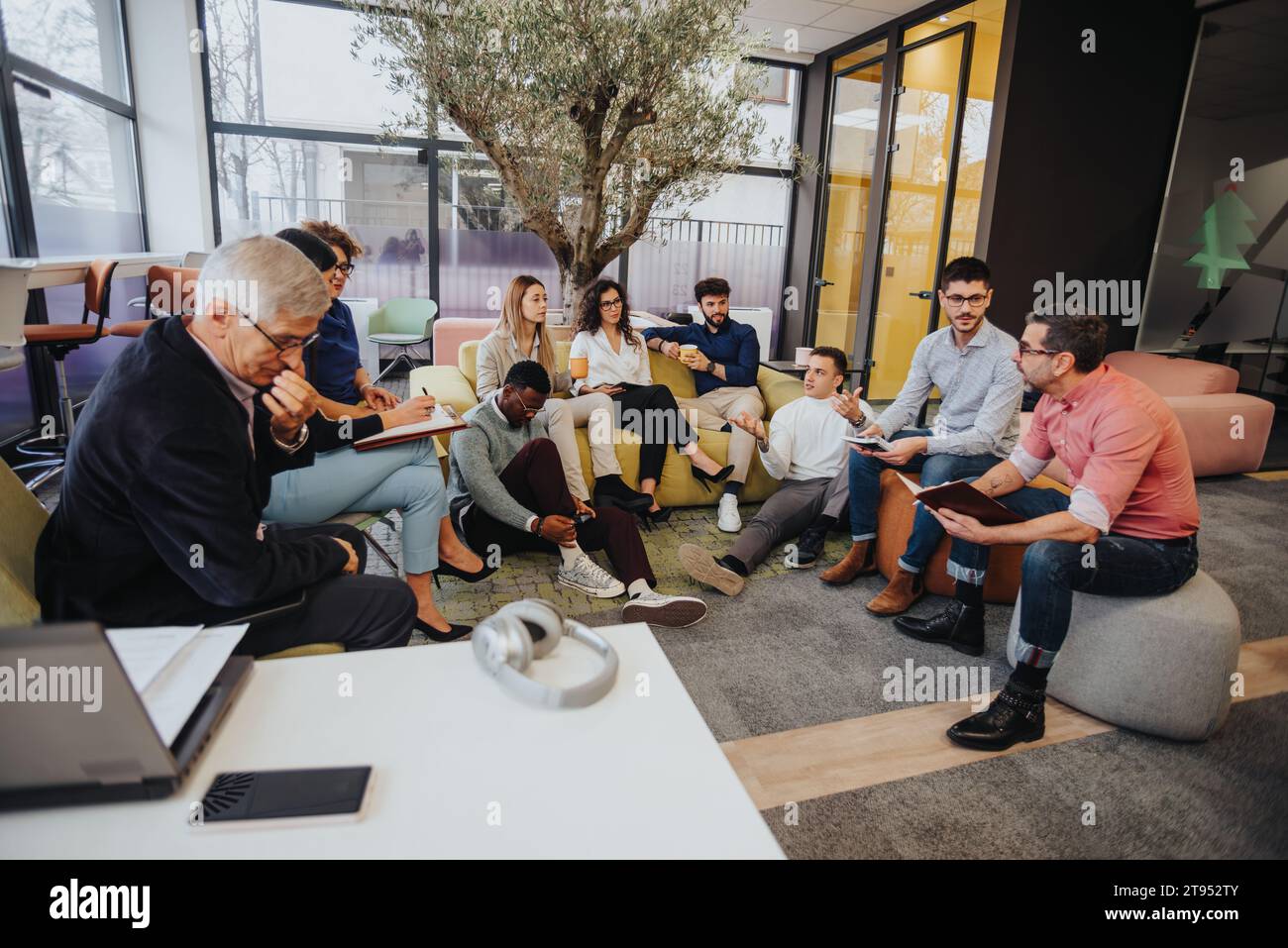 Multicultural Business Team Collaborates in a Modern Corporate Office ...