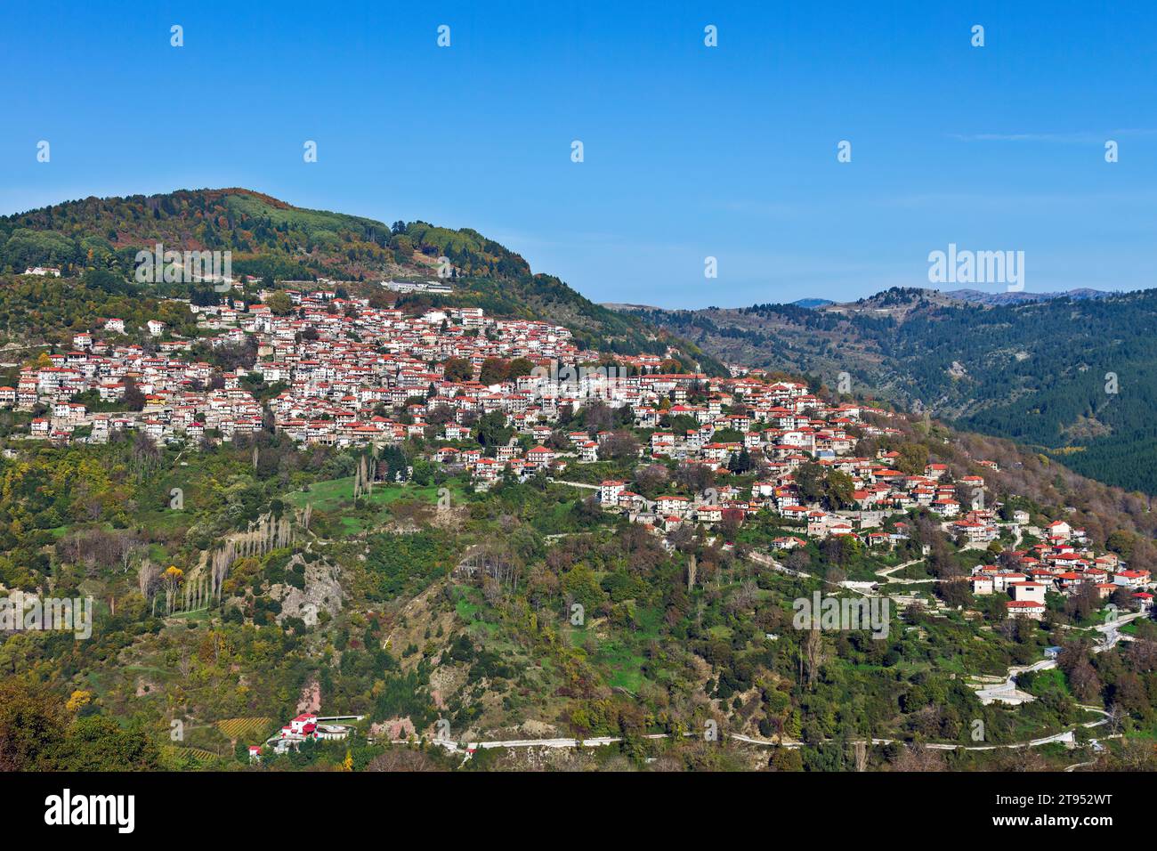 Metsovo, panoramic view of one of the most famous mountainous villages ...