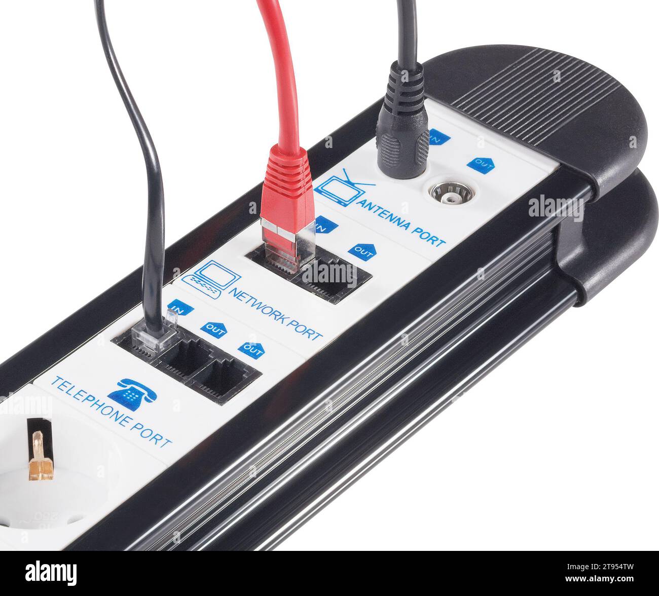 Detail of multi function sockets power extension Stock Photo - Alamy
