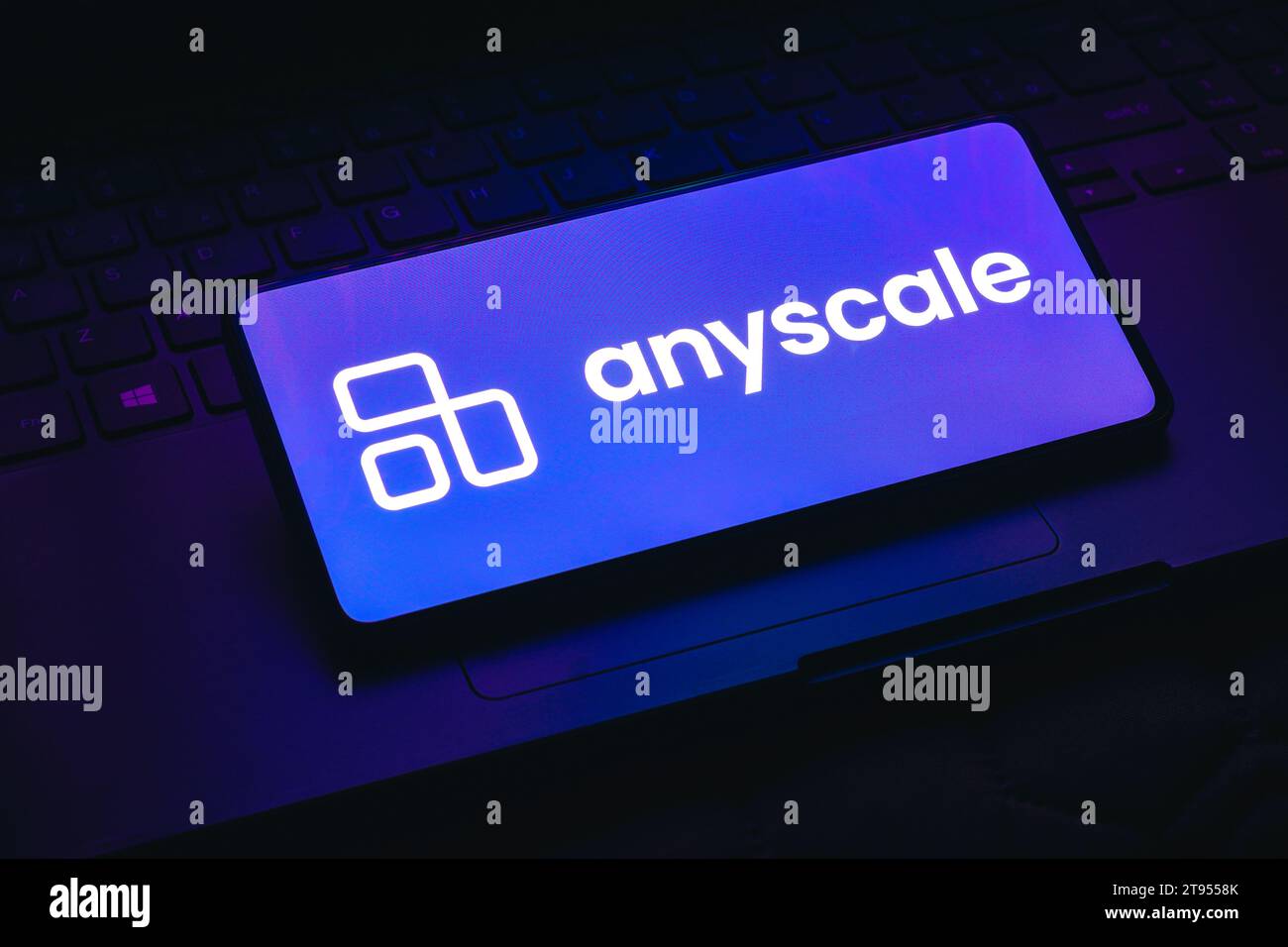 In this photo illustration, the Anyscale logo is displayed on a ...