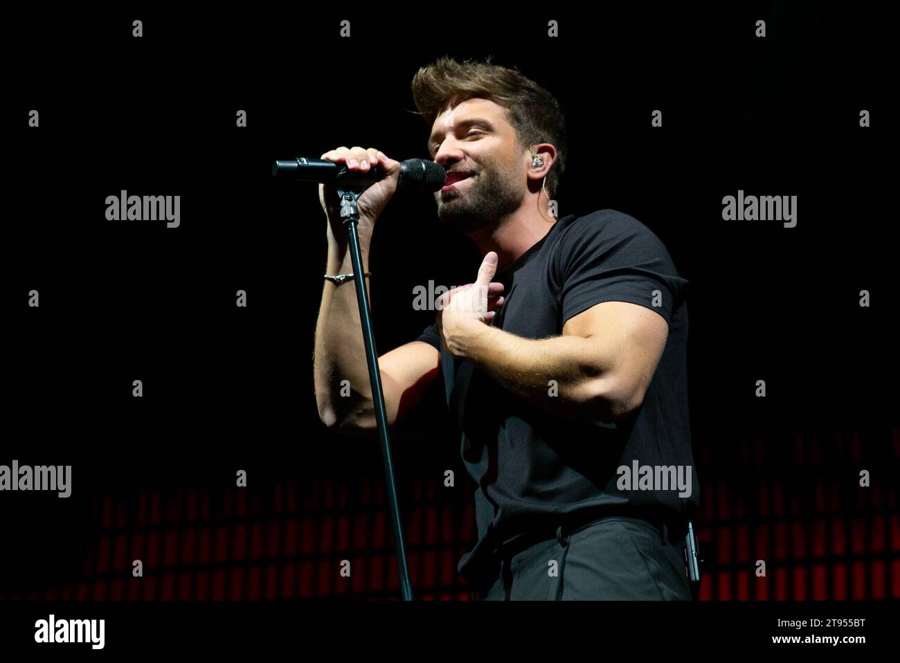 Spanish singer Pablo Alboran performs during his Tour La Cu4rta Hoja ...