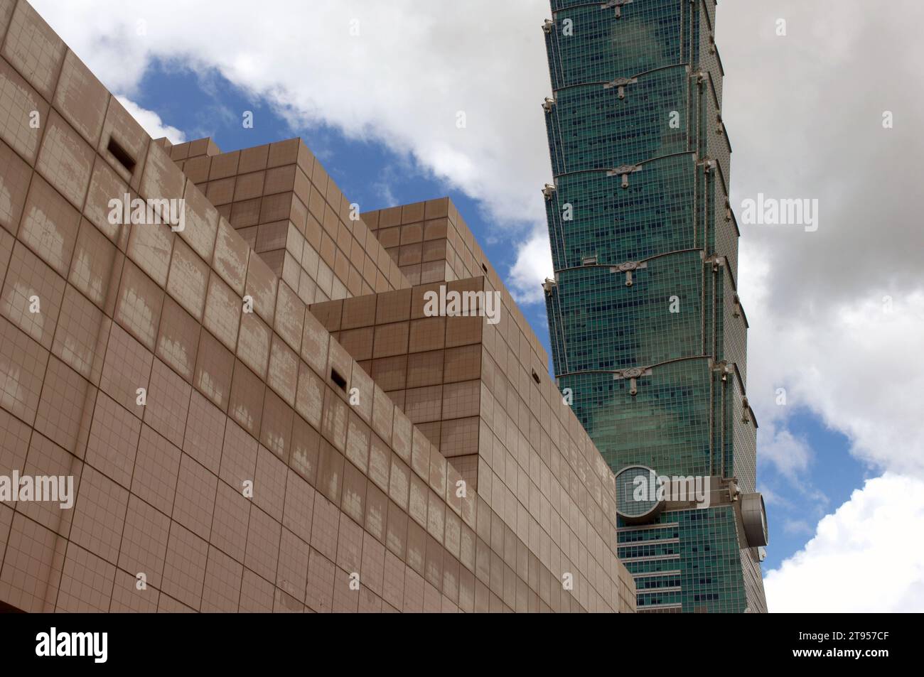 Taipei 101 tower, a view from the ground looking up, Taipei, Taiwan ...