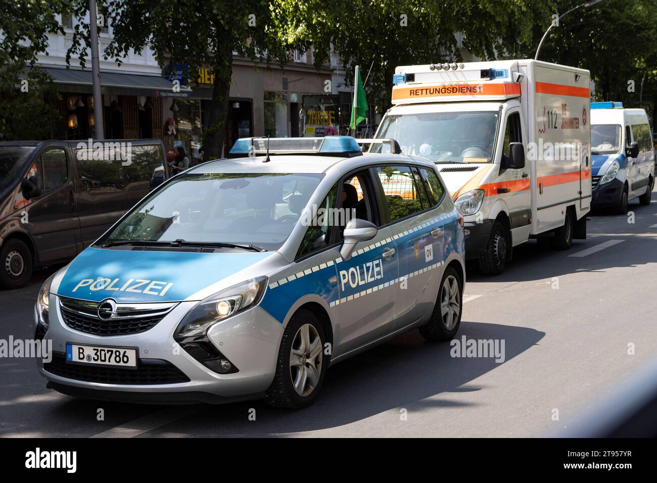Police and Emergency Service vehicles; labeled "POLIZEI" and ...