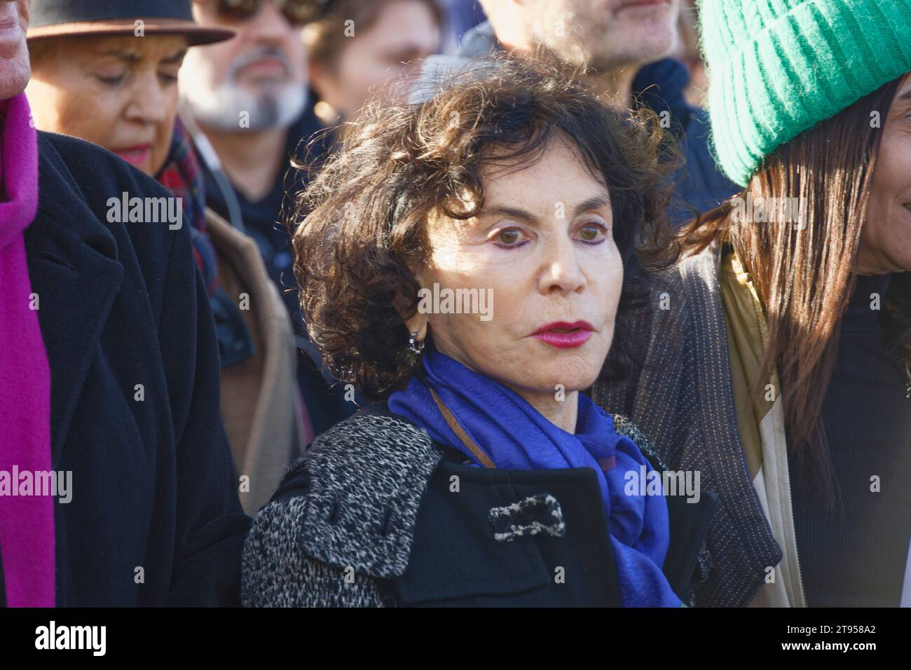 Paris, France. 19th Nov, 2023, Monique Lang attends the silent march ...