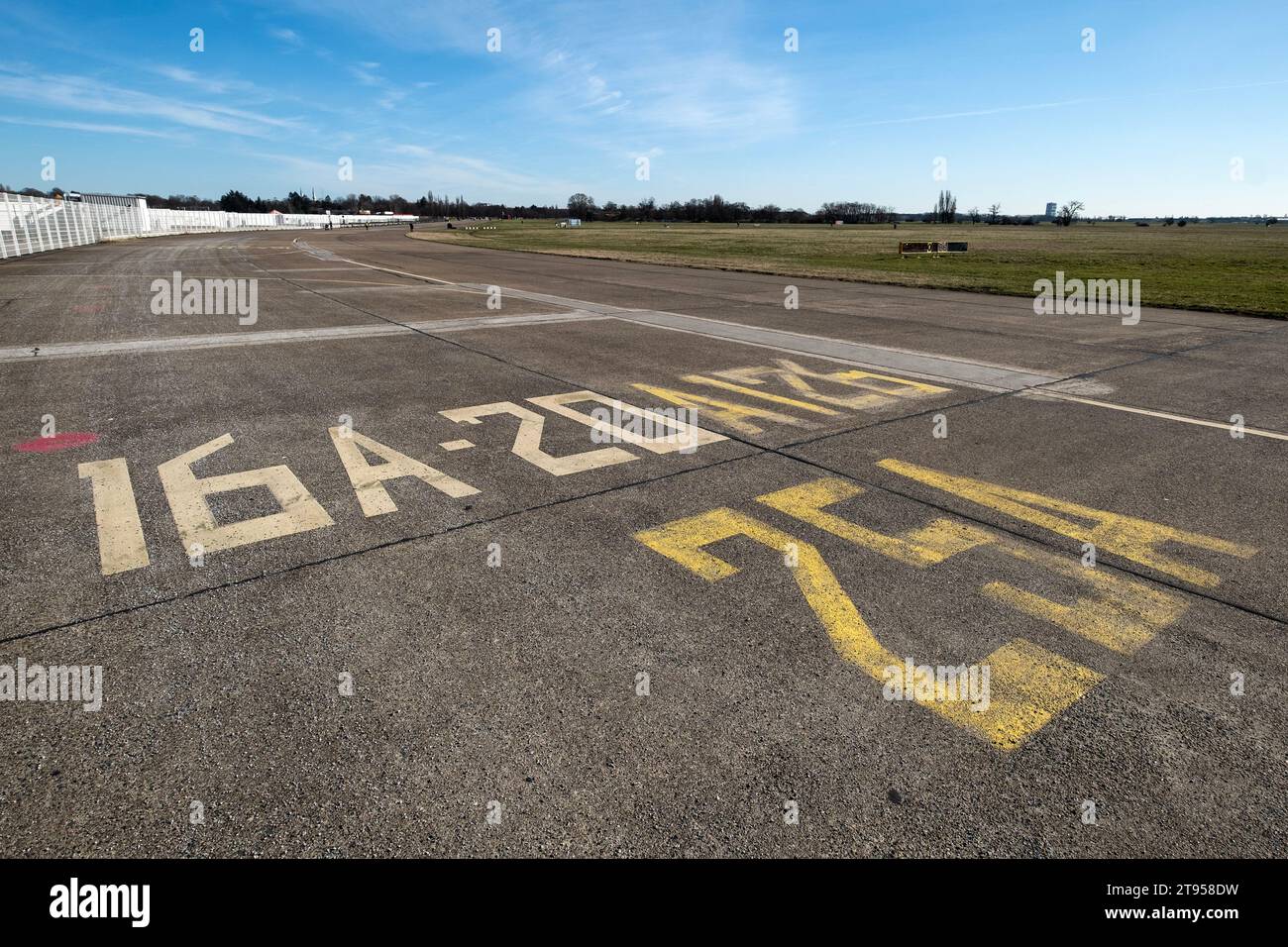 Airport ground signage at the disused Berlin Tempelhof airport in ...
