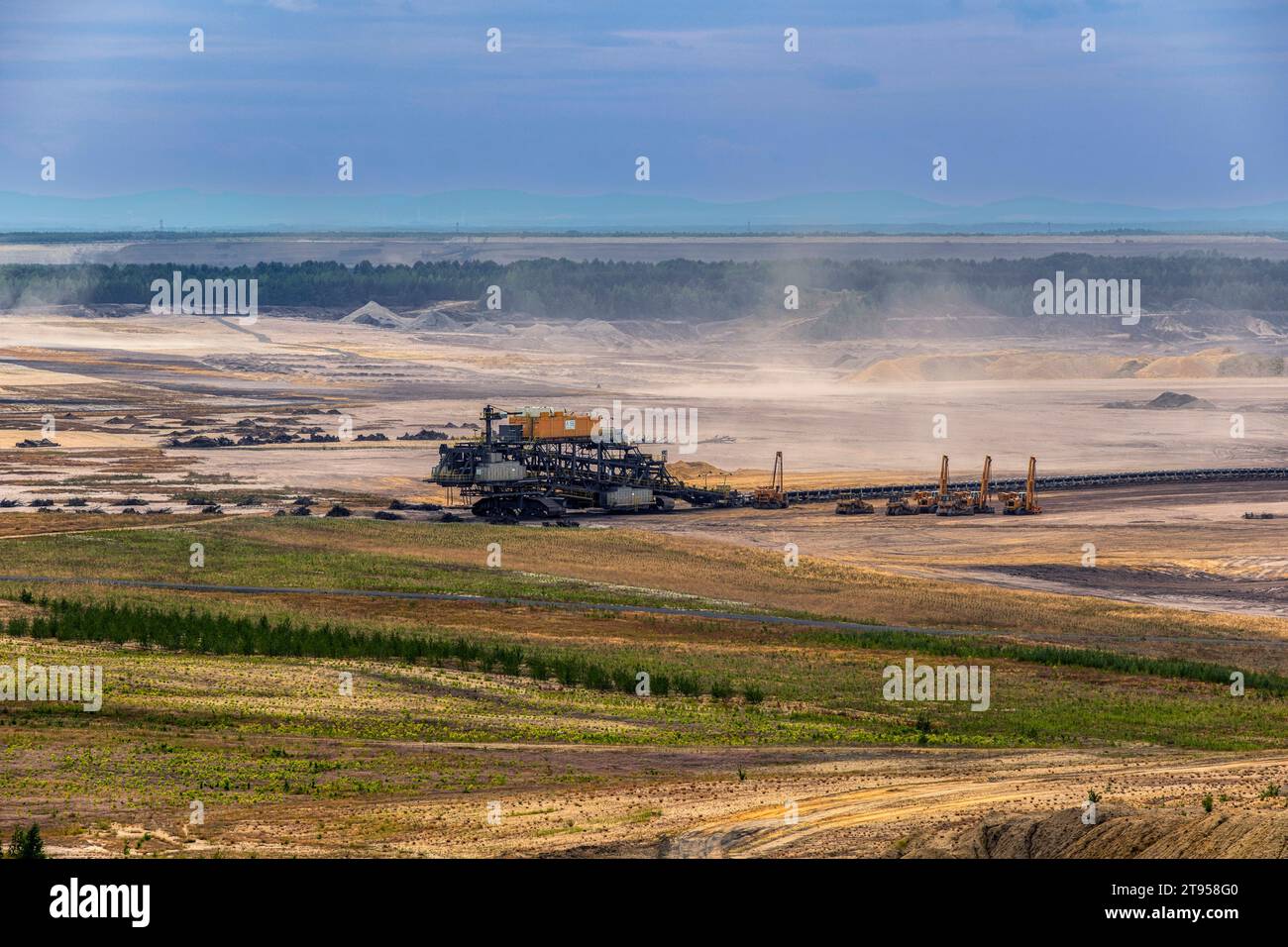 brown coal surface mining Nochten of LEAG, Germany, Saxony ...