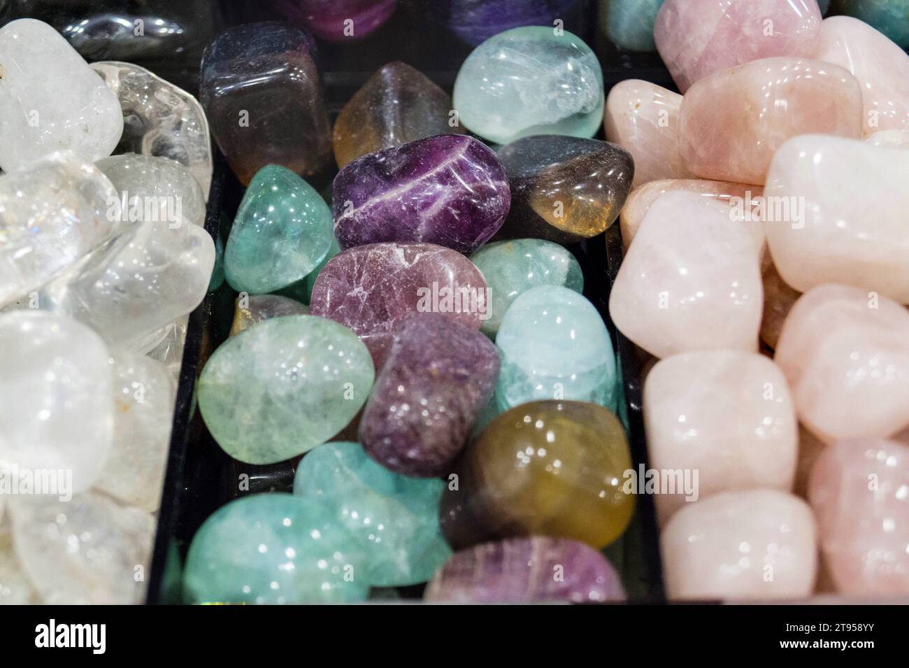 different gemstones in a box Stock Photo - Alamy