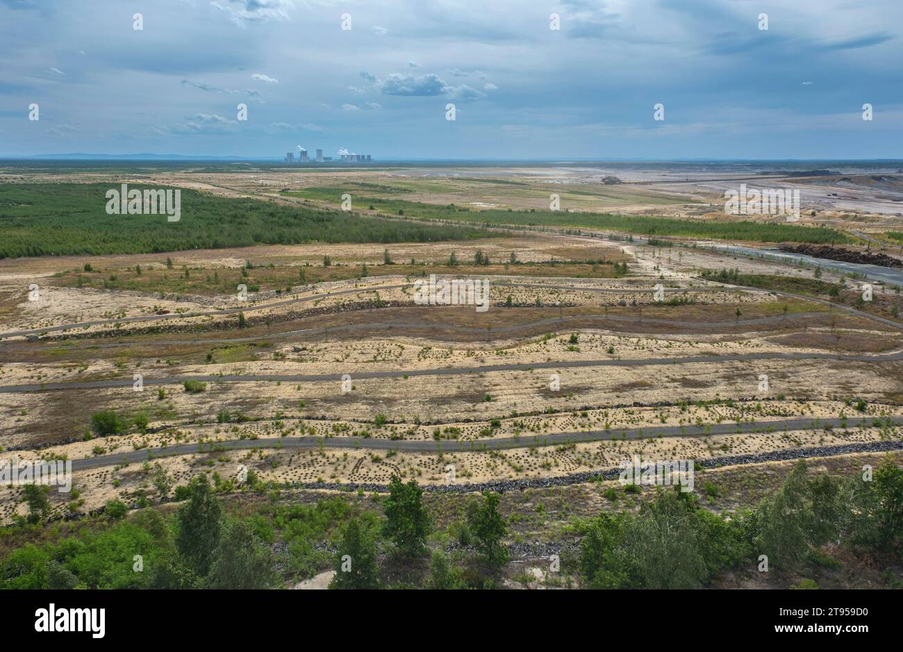 brown coal surface mining Nochten of LEAG, brown coal power station in ...