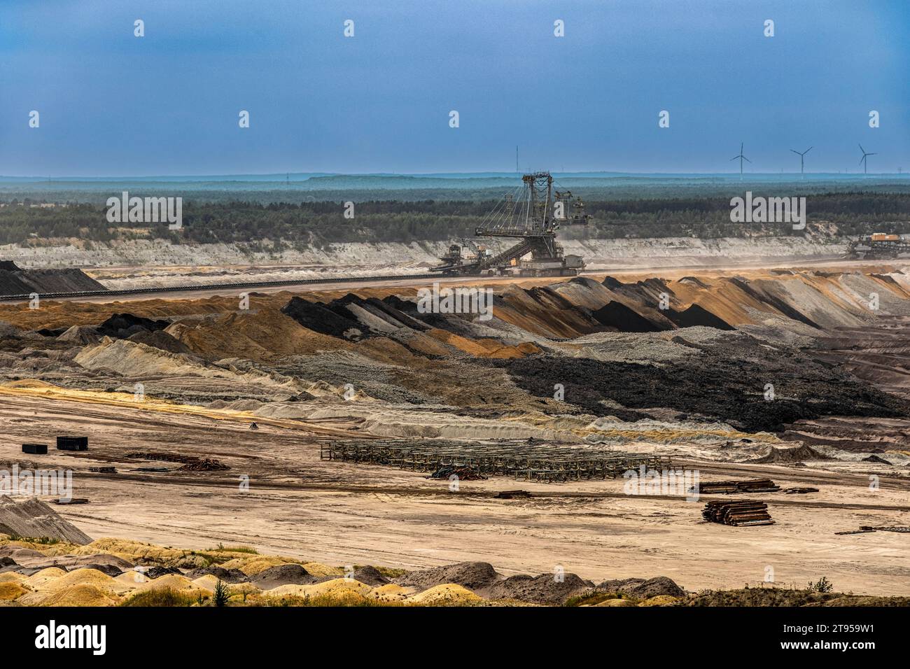 brown coal surface mining Nochten of LEAG, Germany, Saxony ...