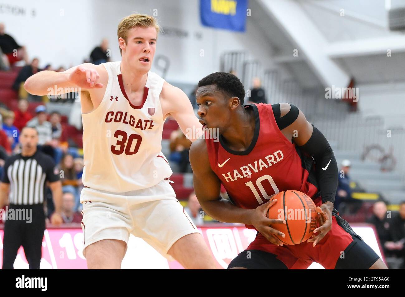 November 22, 2023: Harvard Crimson forward Chisom Okpara (10) drives to ...
