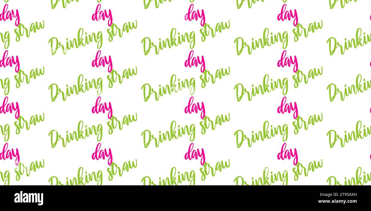 Birthday Drinking Cocktail straws. January 3 event. Seamless pattern of ...
