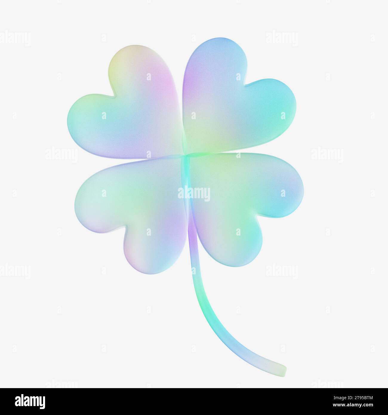 transparent crystal four leaf clover 3d object graphic Stock Photo - Alamy
