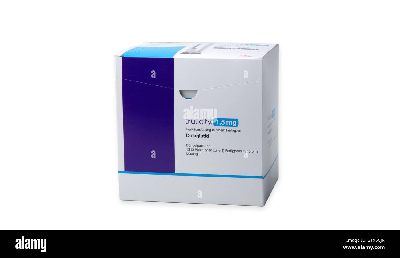 HUETTENBERG, GERMANY - OKTOBER - 20 - 2023: Box of trulicity containing ...