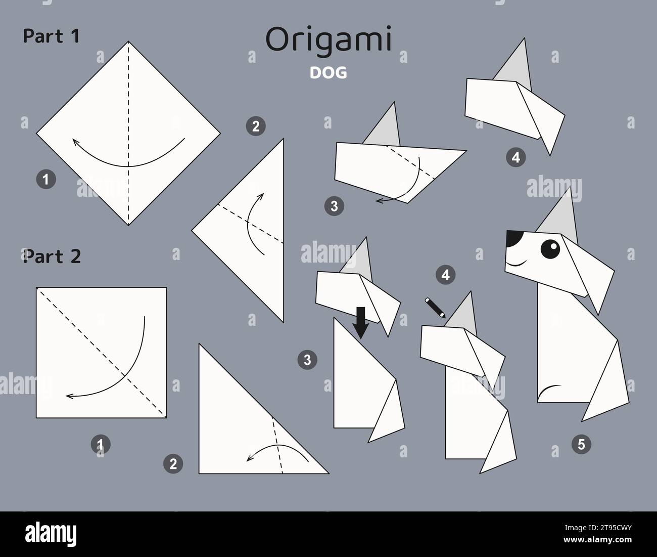 Origami Dog Tutorial Origamiperro De Papel