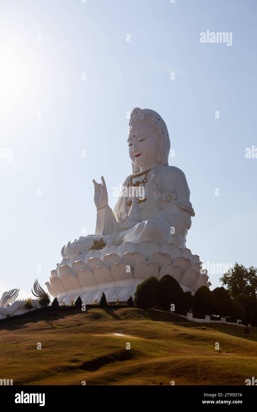 Big white Buddha at Wat Huay Pla Kang in Chiang Rai Stock Photo - Alamy