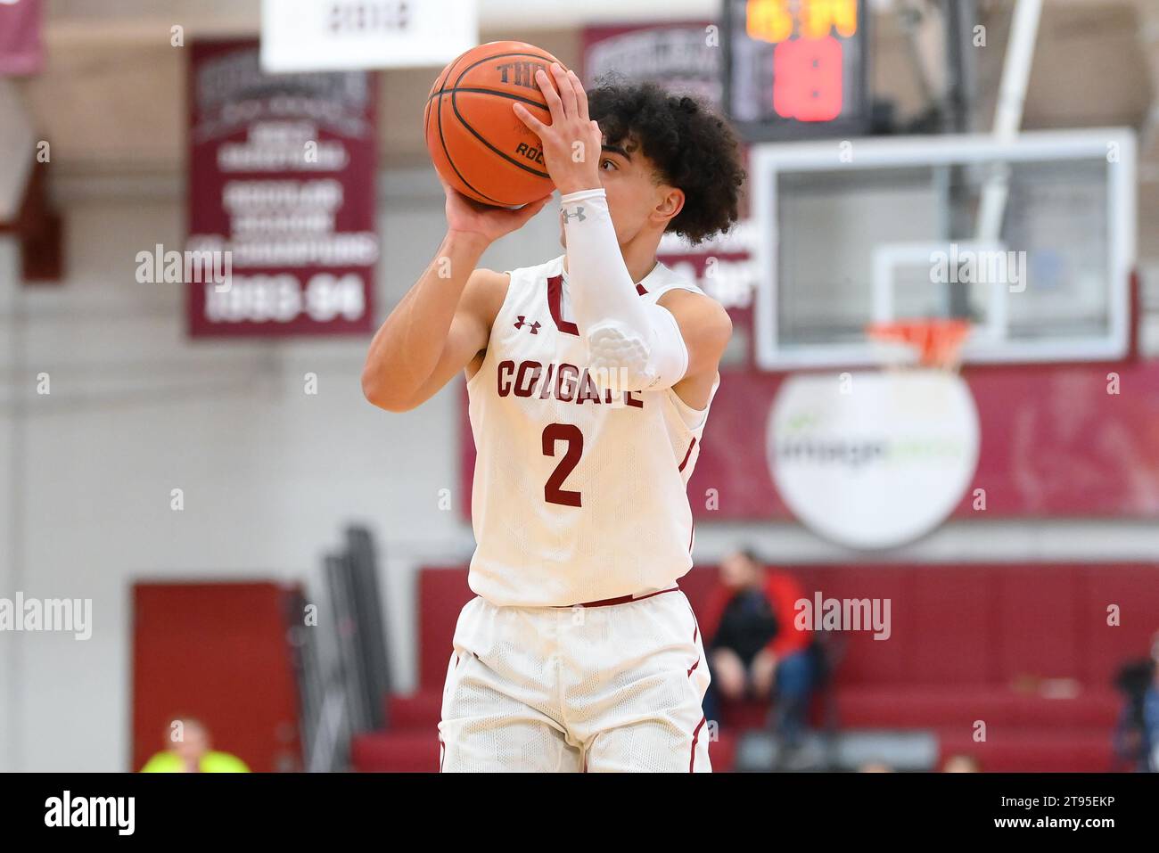 November 22, 2023: Colgate Raiders guard Braeden Smith (2) shoots the ...
