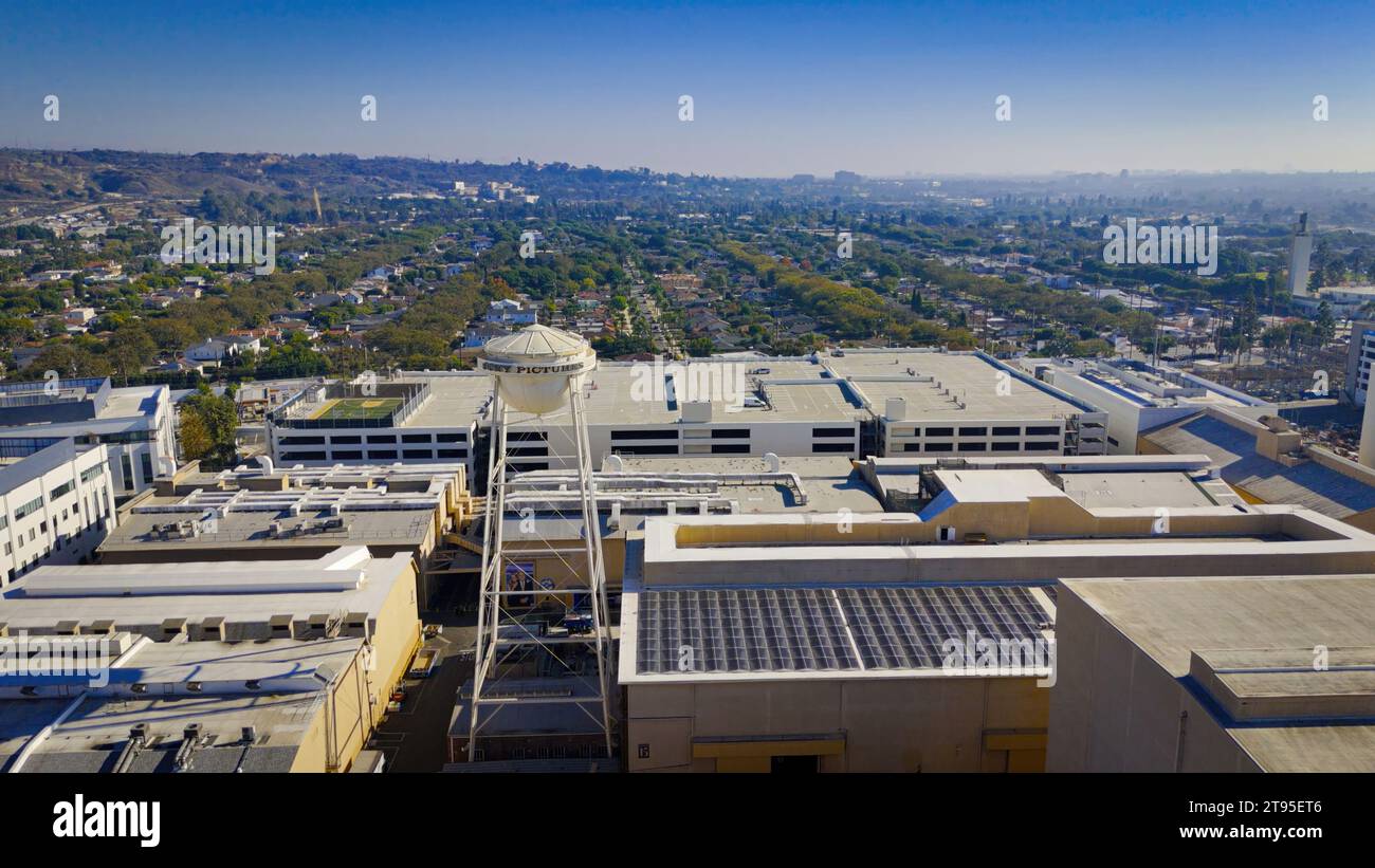 Sony Pictures Studios Columbia Pictures in Culver City aerial view ...