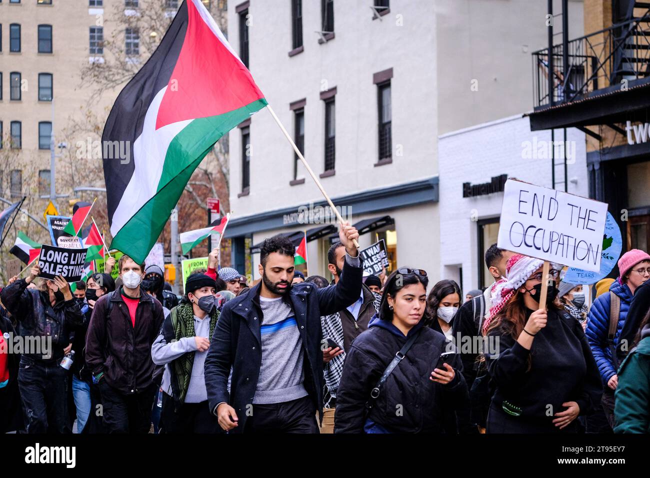 New York City, NY -November 22: Hundreds of Pro-Palestine protestors ...