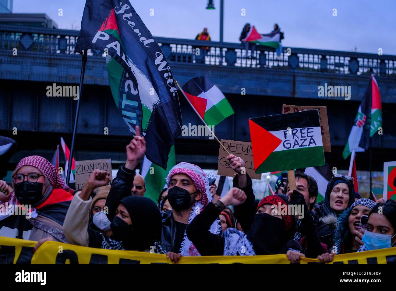 New York City, NY -November 22: Hundreds of Pro-Palestine protestors ...