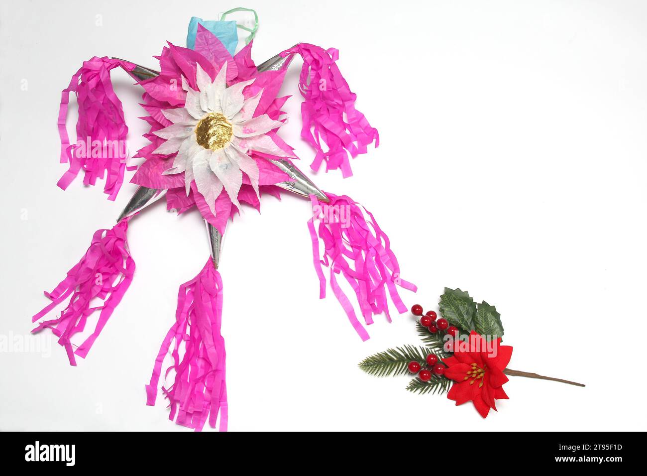 Mexican handmade piñata of clay and colored paper to celebrate posadas ...