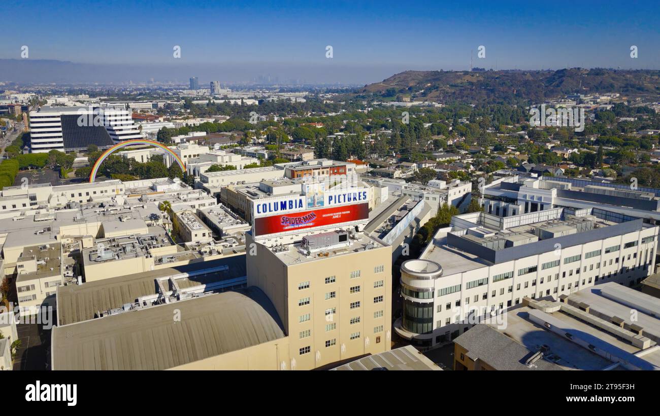 Sony Pictures Studios Columbia Pictures in Culver City aerial view ...
