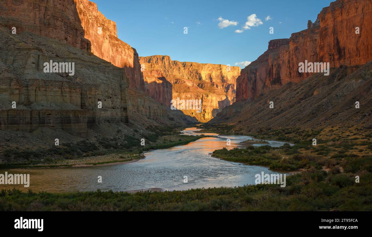 View of the Colorado River winding through Grand Canyon National Park ...