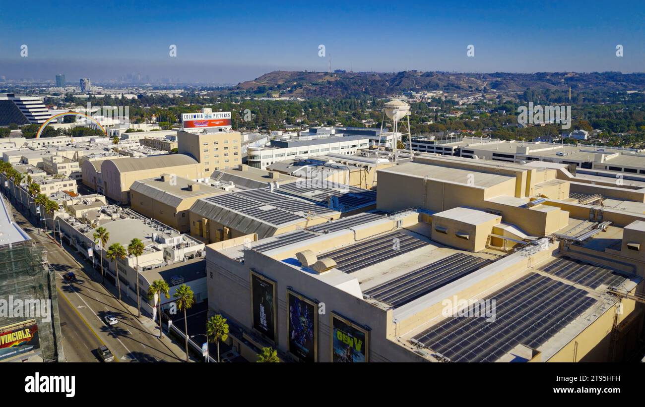 Sony Pictures Studios Columbia Pictures in Culver City aerial view ...