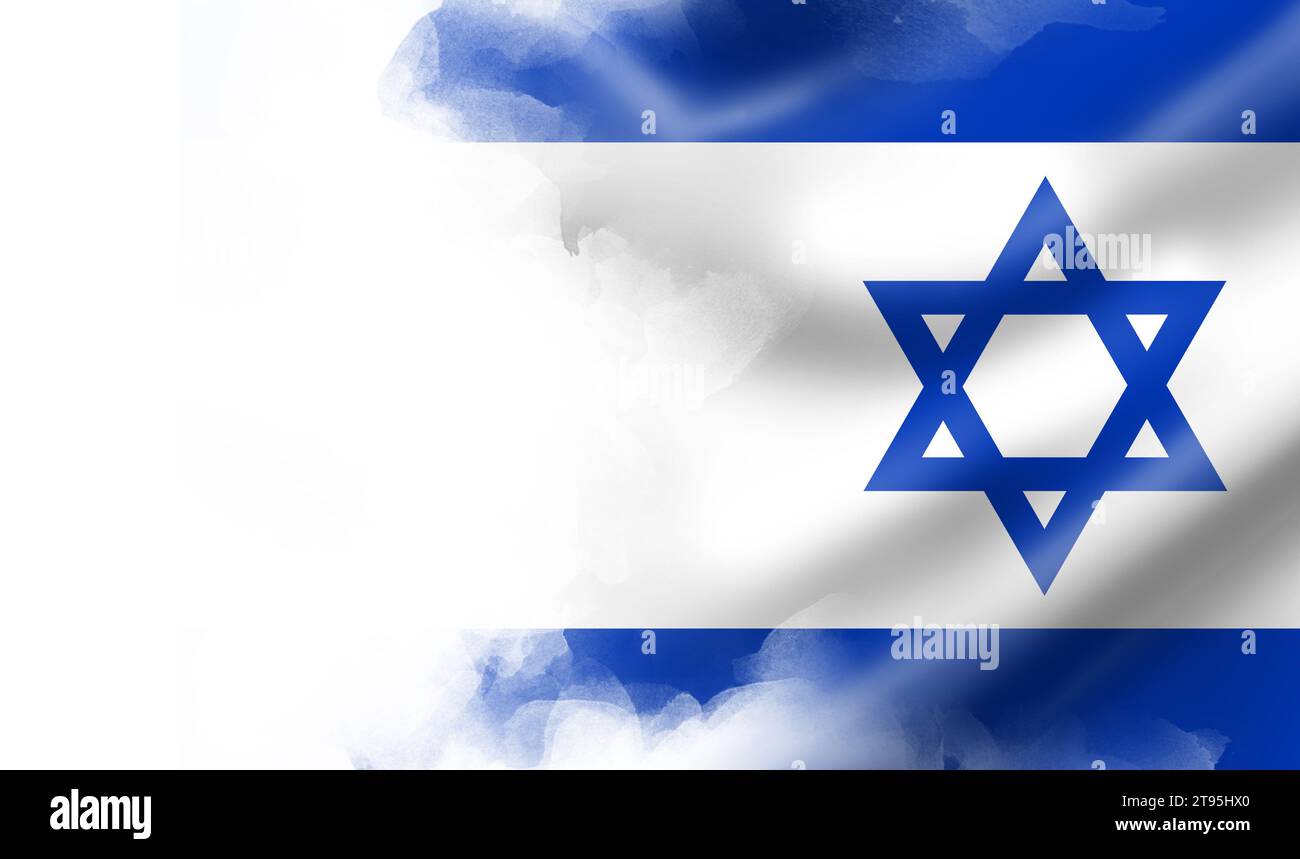 National flag of Israel on white background, illustration Stock Photo ...