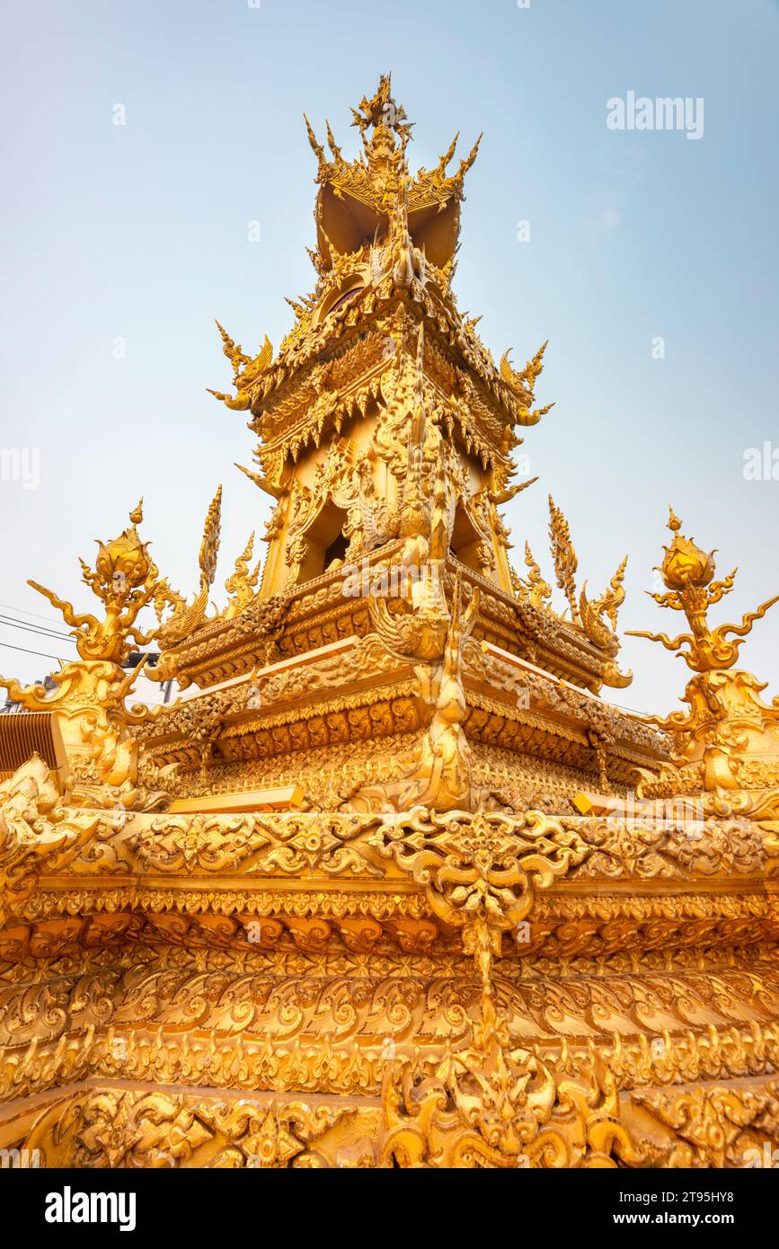 Sunlight touching the golden,historical,beautiful ornate clock tower,a ...