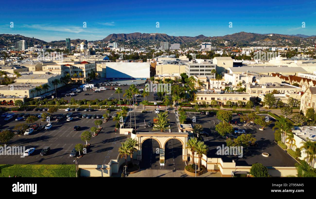 Paramount Studios at Melrose Avenue from above - Los Angeles Drone ...