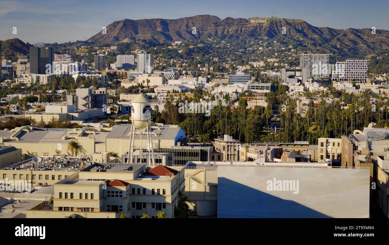 Flight over the famous Paramount Pictures in Hollywood - Los Angeles ...