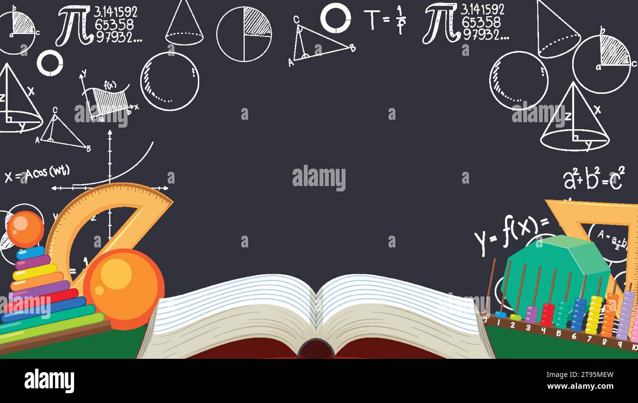 Math Theme Blank Banner with Math Tools illustration Stock Vector Image ...