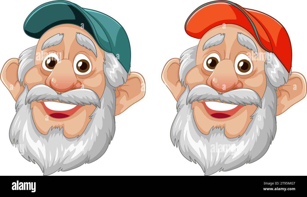 Vector cartoon illustration of an old man with a distinguished ...