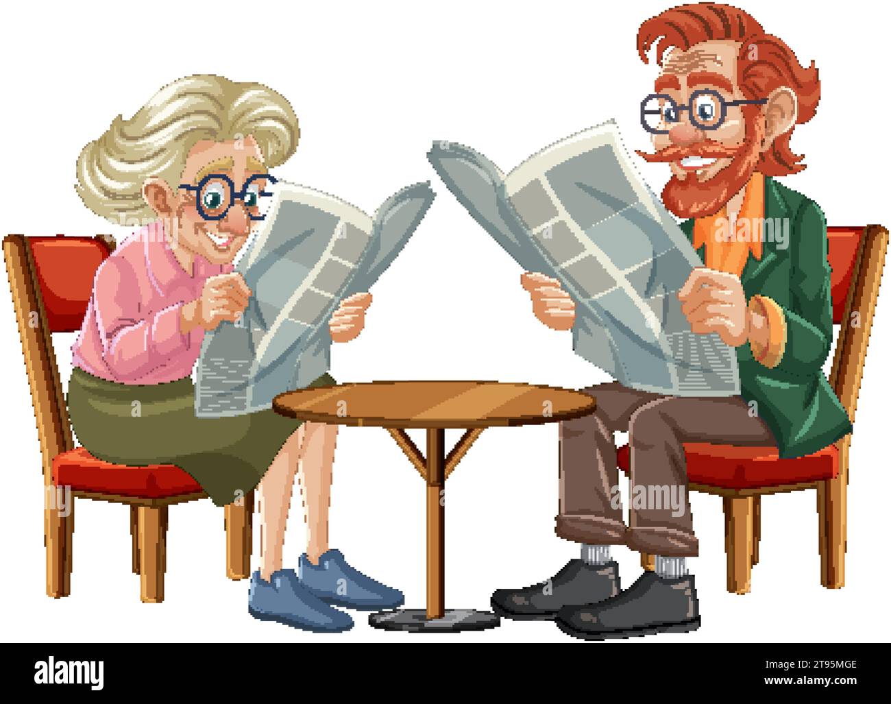 Sitting on a newspaper Stock Vector Images - Alamy