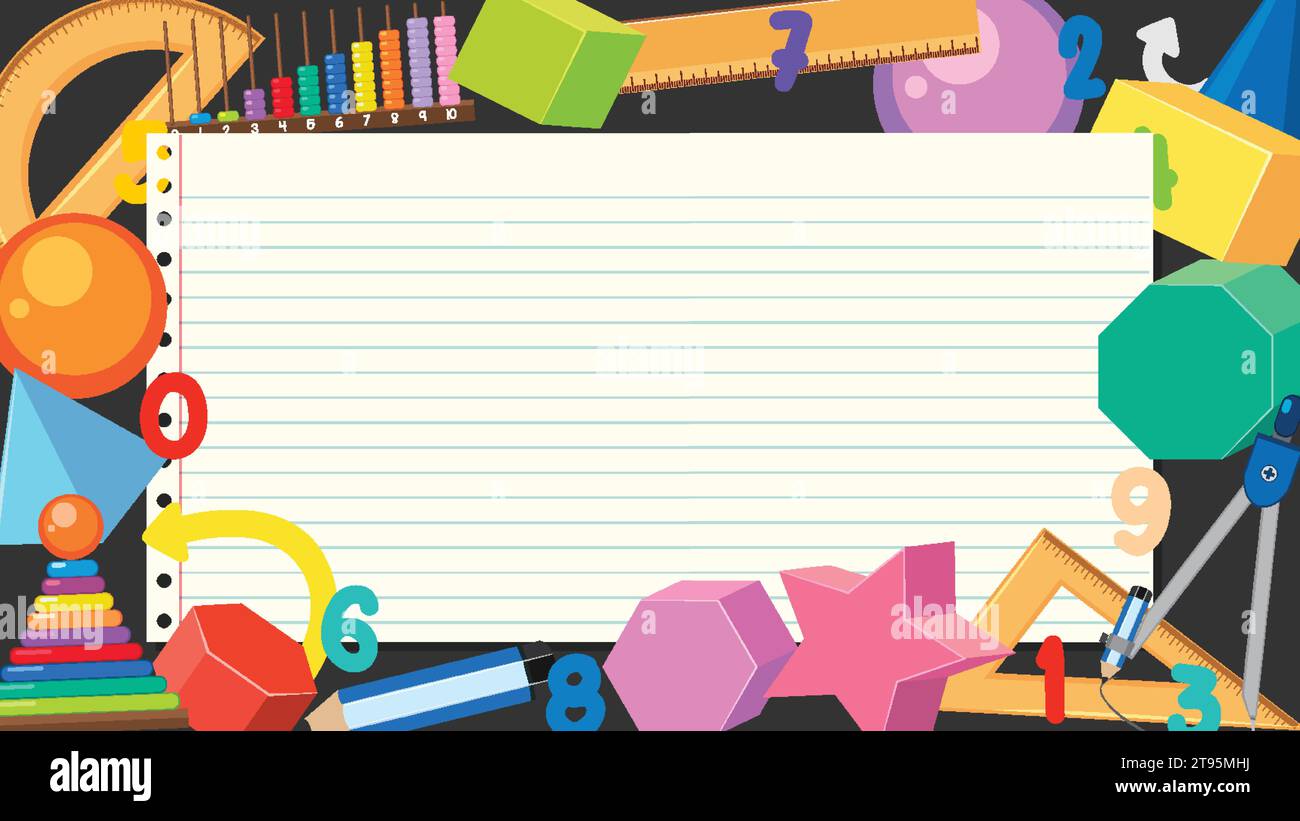 Math Element Object with Notebook Background illustration Stock Vector ...